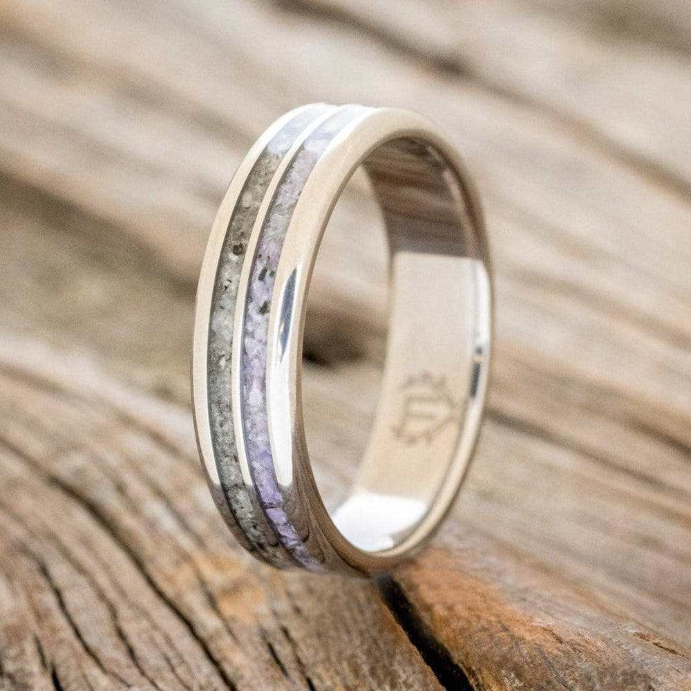 "Cosmo" - Charoite & Moonstone Wedding Ring