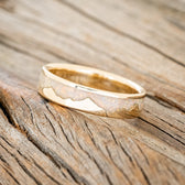 "Helios" Fire & Ice Opal Wedding Ring with Mountain Range