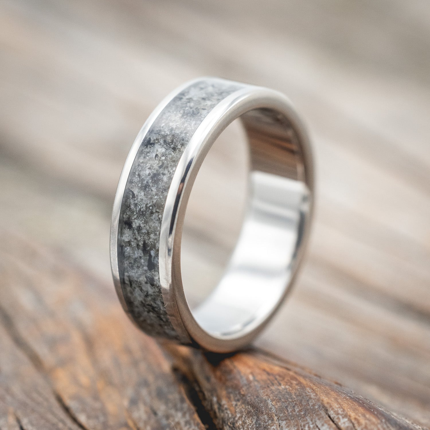 "Rainier" - Moonstone Wedding Ring
