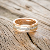 "Hollis" Moonstone & 14K Gold Inlays Wedding Ring | Staghead Designs