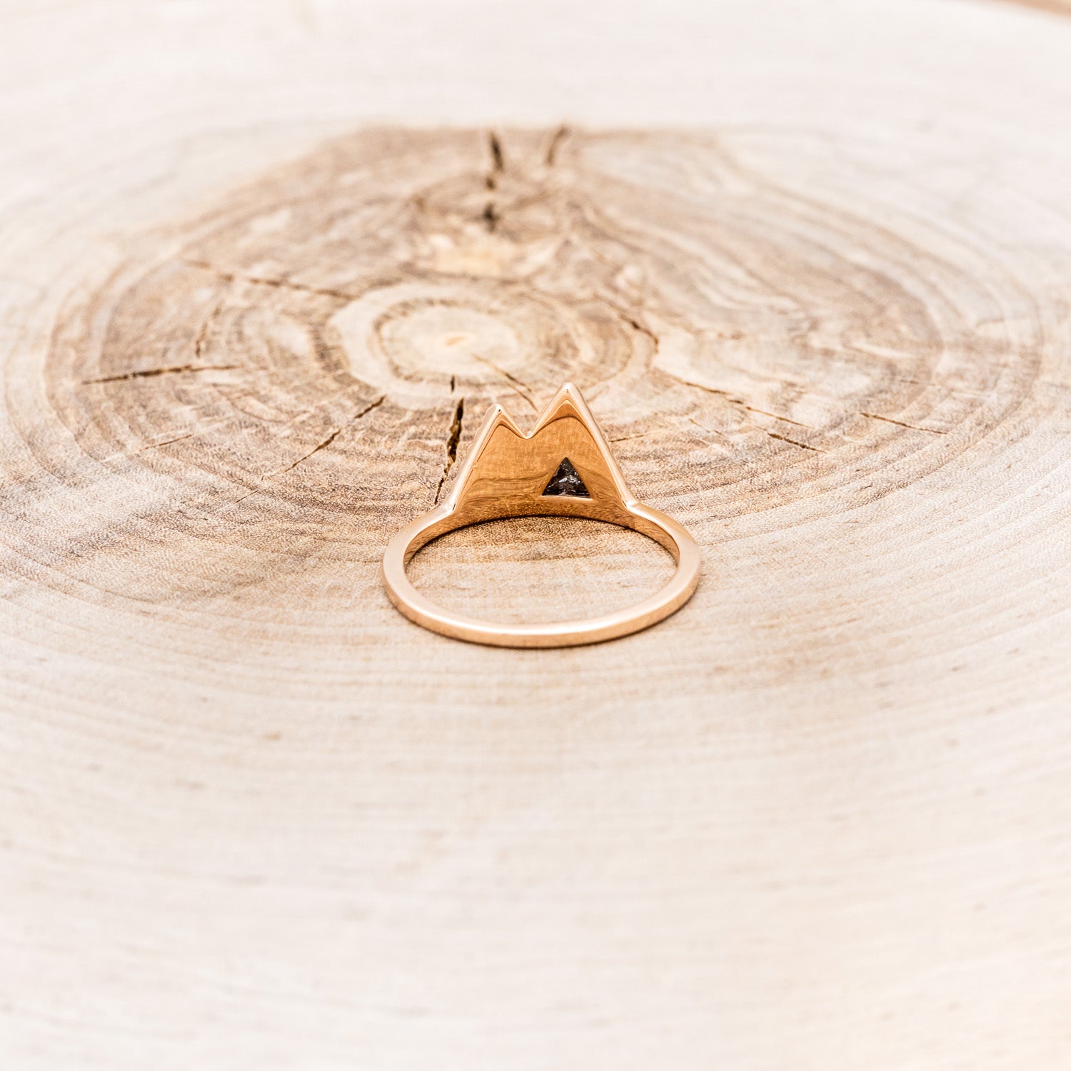 "Tabei" Triangle Salt & Pepper Diamond Mountain Engagement Ring