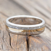 "Tanner" Diamond Dust & 14K Gold Inlay Wedding Band | Staghead Designs