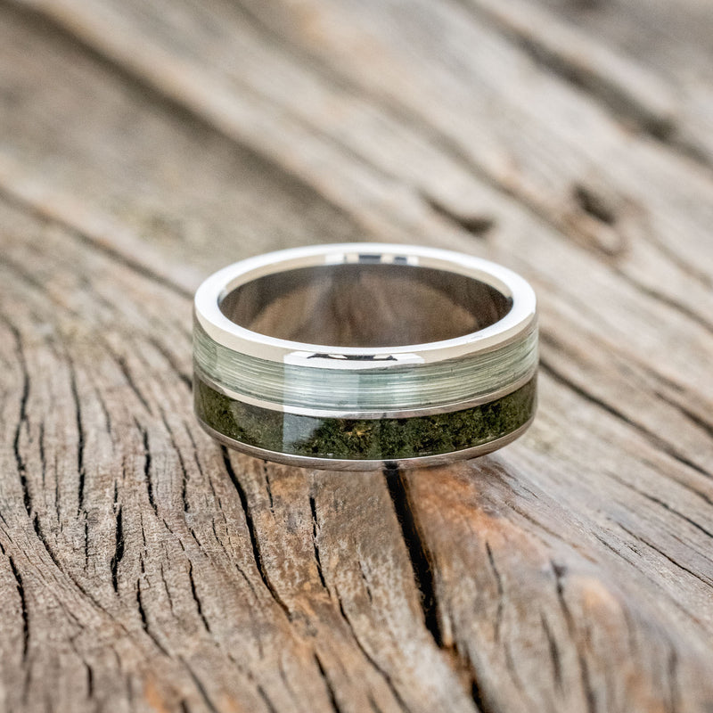 "Dyad" Moss & Green Fishing Line Wedding Band | Staghead Designs
