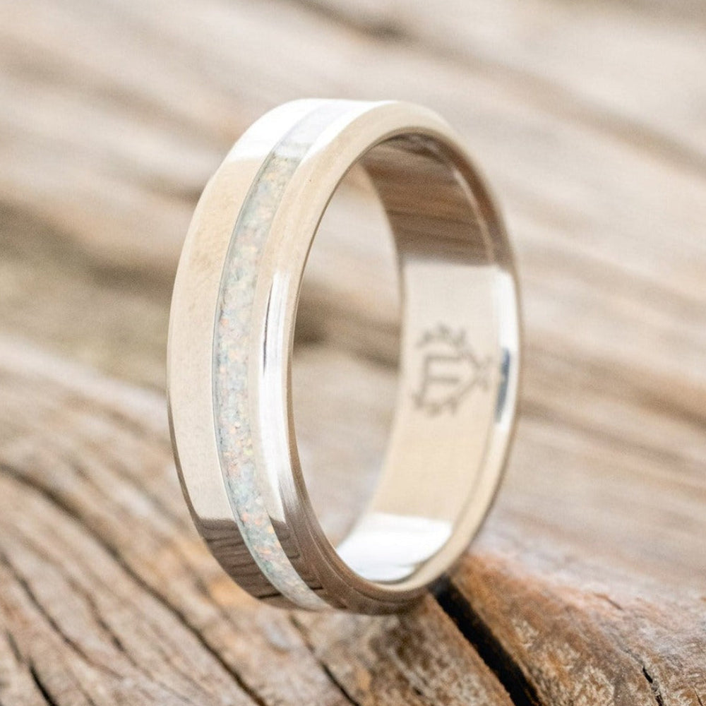 "Vertigo" Fire & Ice Opal Wedding Band | Staghead Designs