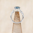 "Amaris" Celtic Knot Moss Agate Engagement Ring with Diamond Accents