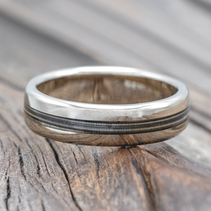 "Nirvana" Centered Guitar String Wedding Band | Staghead Designs
