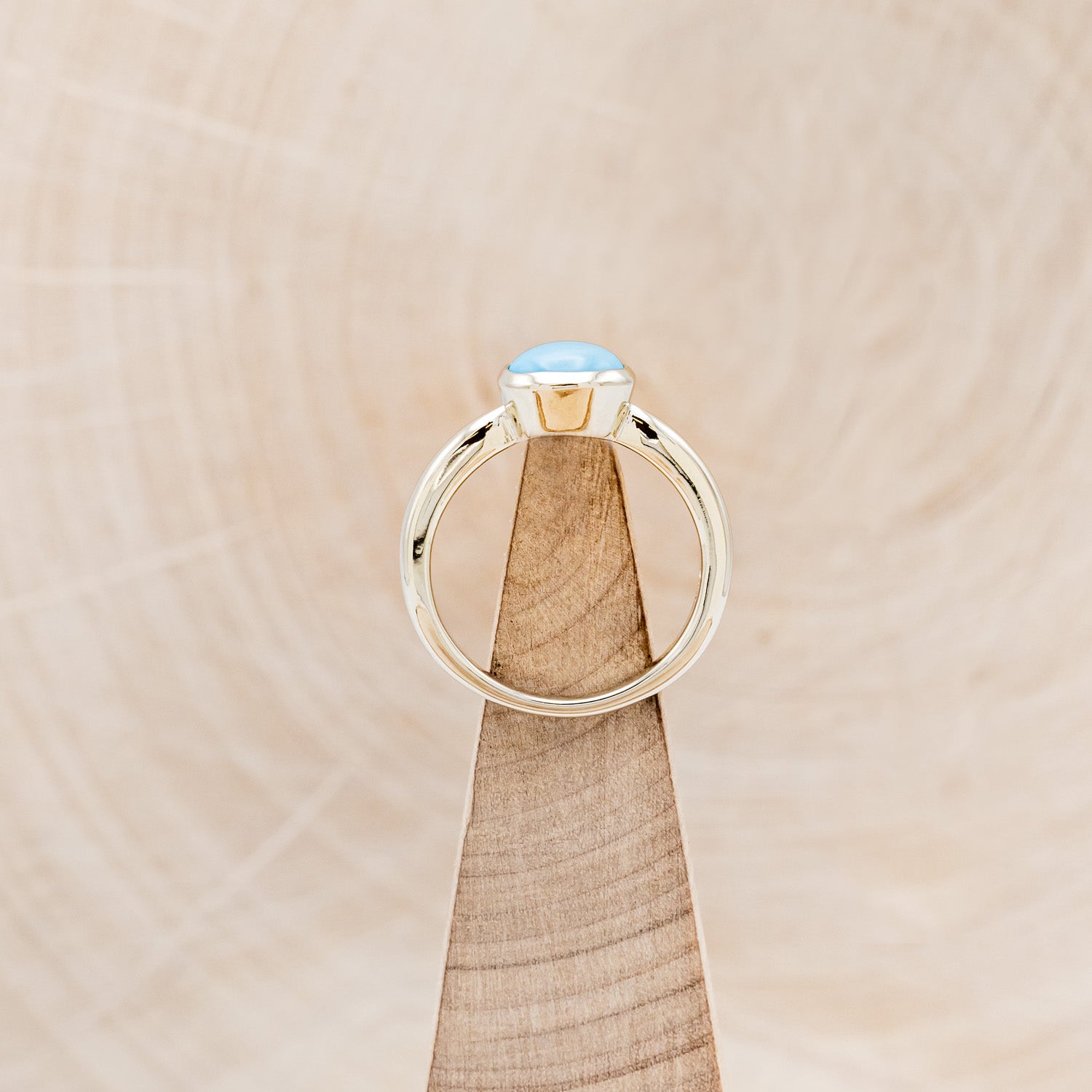 OVAL BLUE BIRD TURQUOISE ENGAGEMENT RING