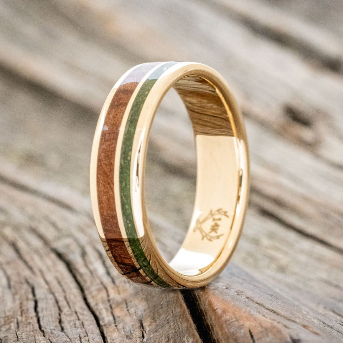 "RAPTOR" - MOSS & REDWOOD WEDDING BAND