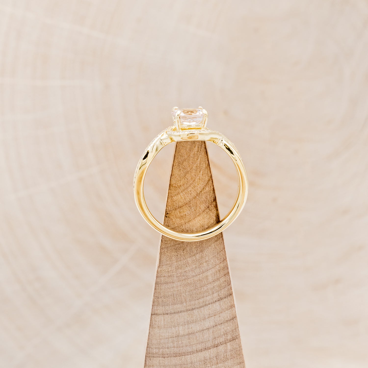 "CHARLOTTE" - ROUND CUT MORGANITE ENGAGEMENT RING WITH DIAMOND ACCENTS