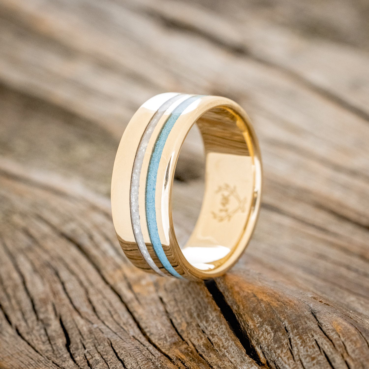 "COSMO" - DIAMOND DUST & TURQUOISE WEDDING BAND