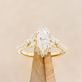 "Fritzi" Moissanite Engagement Ring with Diamond Accents in 14K Gold