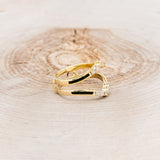 "LUCY IN THE SKY" - HEXAGON MOSS AGATE ENGAGEMENT RING WITH DIAMOND HA