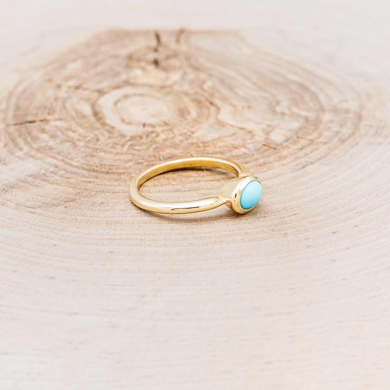 OVAL BLUE BIRD TURQUOISE ENGAGEMENT RING