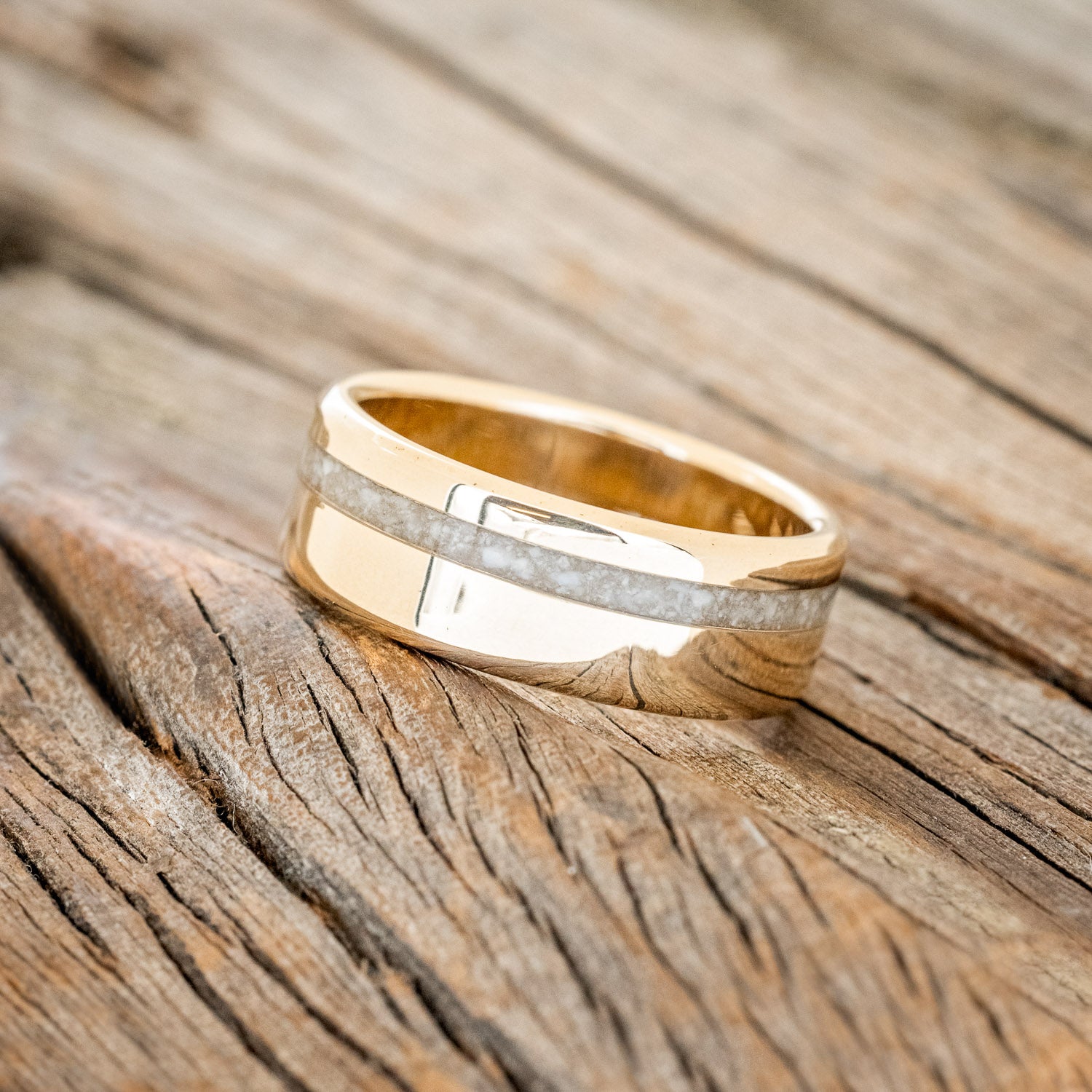 "VERTIGO" - ELK TOOTH IVORY WEDDING RING