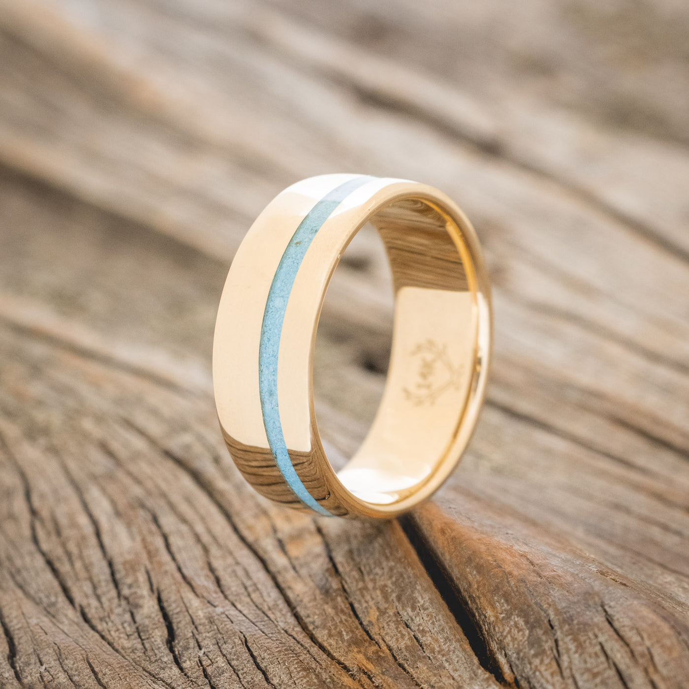 "Vertigo" Wedding Band With Single Inlay | Staghead Designs