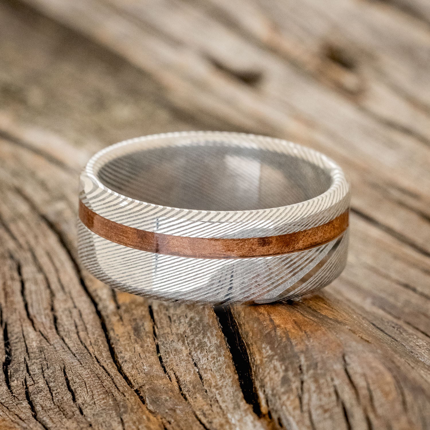 "VERTIGO" - REDWOOD WEDDING RING