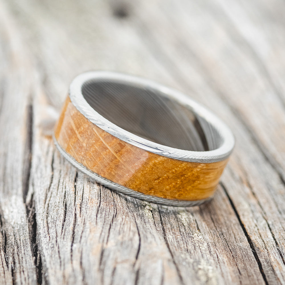 "RAINIER" - WHISKEY BARREL OAK WEDDING RING – Staghead Designs