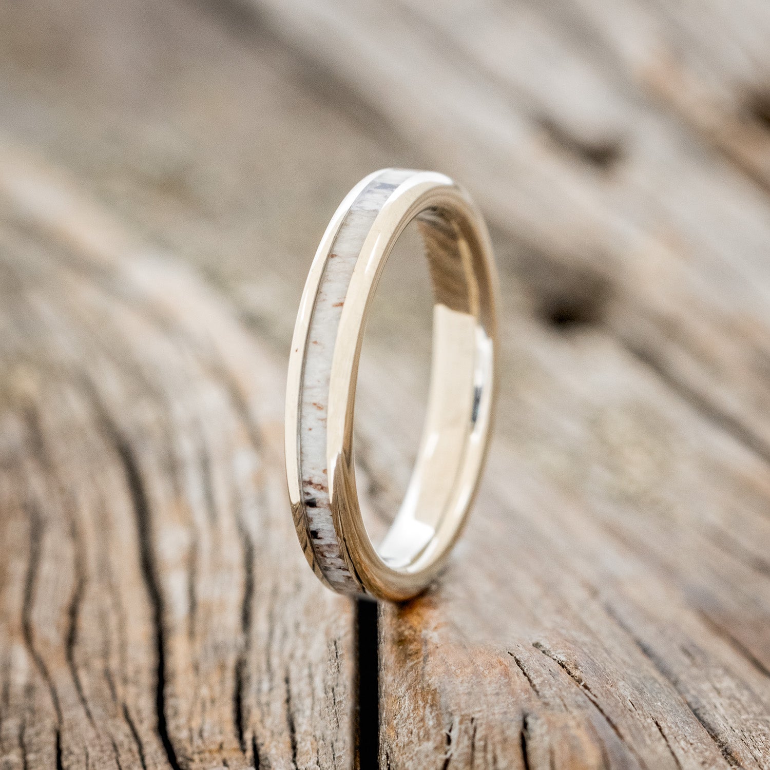 "CASTOR" - MATCHING SET OF IRONWOOD & ANTLER WEDDING BANDS