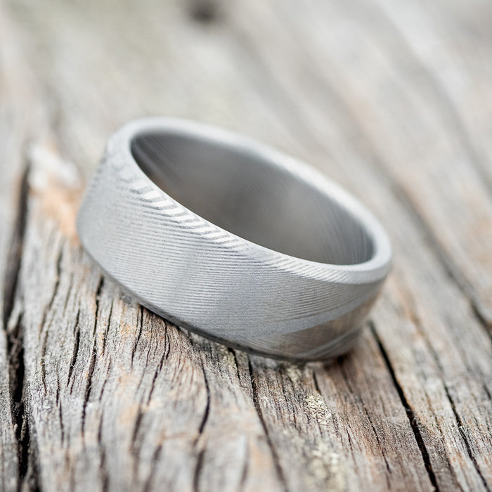 HAND-FORGED DAMASCUS STAINLESS STEEL WEDDING BAND - READY TO SHIP