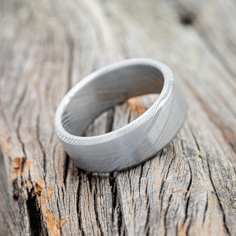 HAND-FORGED DAMASCUS STAINLESS STEEL WEDDING BAND - READY TO SHIP