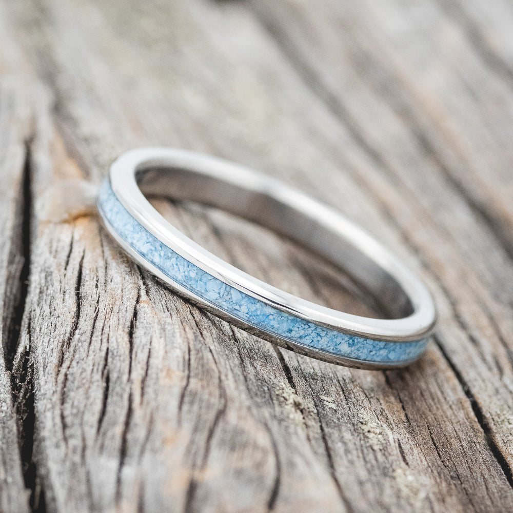 "Vertigo" Matching Set of Turquoise Wedding Bands | Staghead Designs