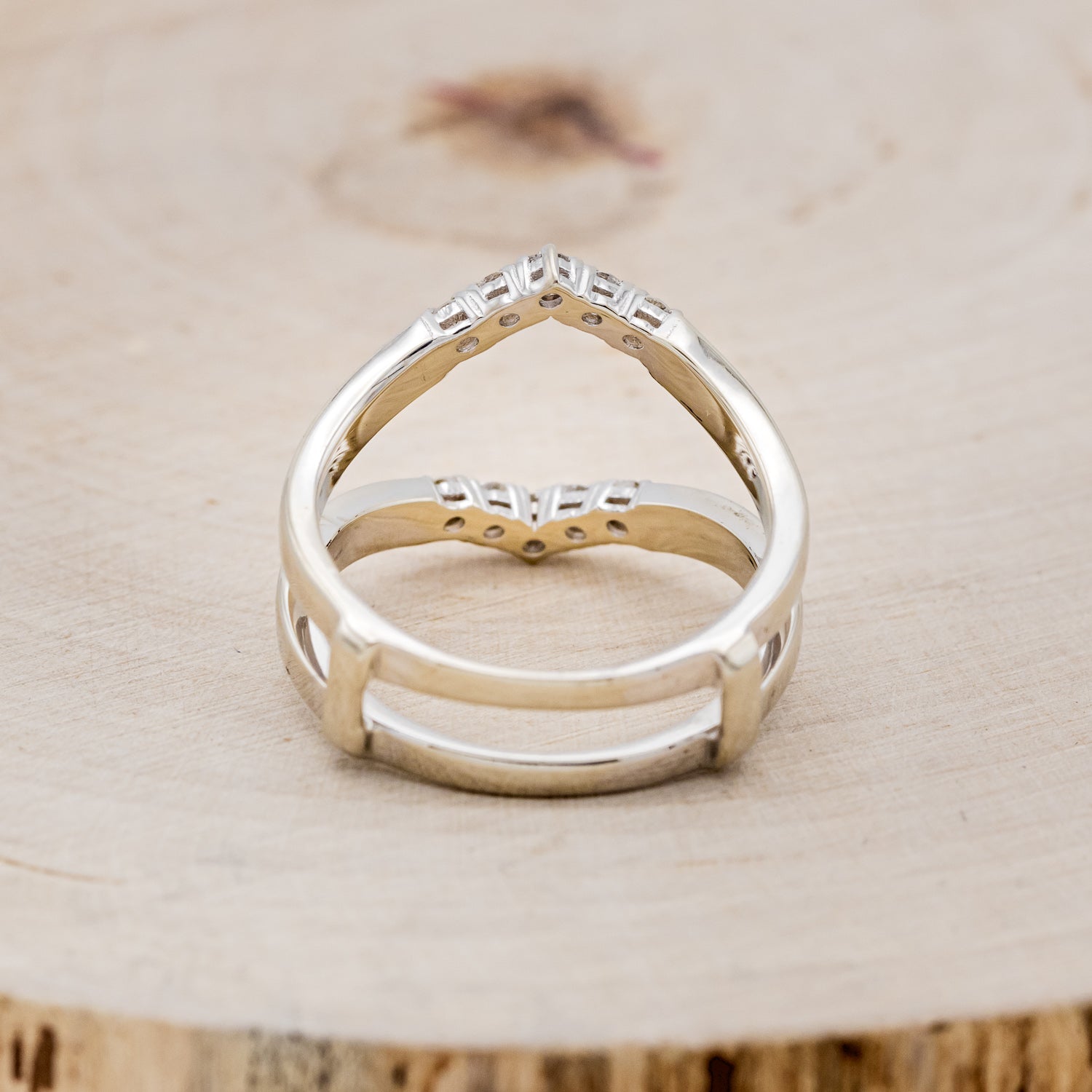 "RAYA" RING GUARD - CRUSHED TURQUOISE RING GUARD WITH DIAMOND ACCENTS