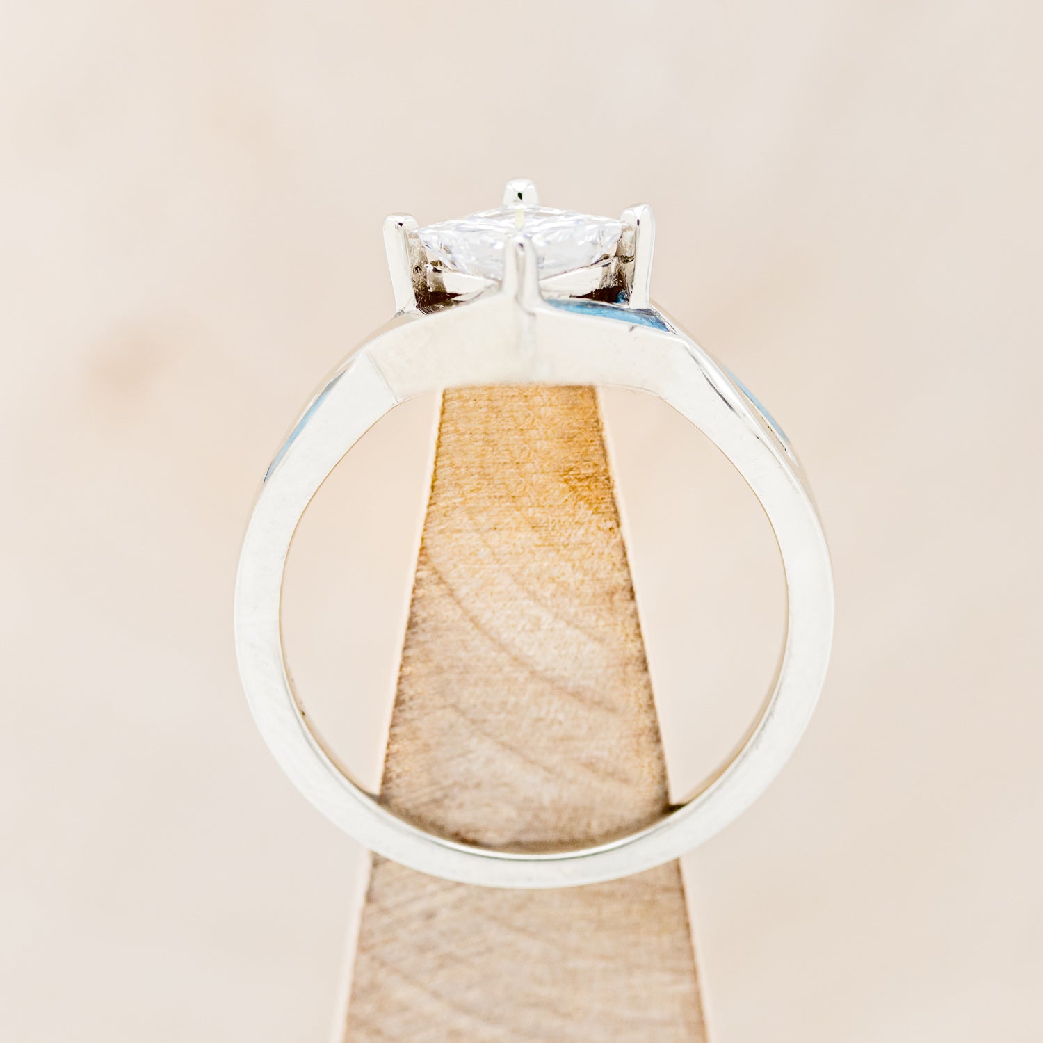 "ADAMAS" - MOISSANITE ENGAGEMENT RING WITH TURQUOISE INLAYS