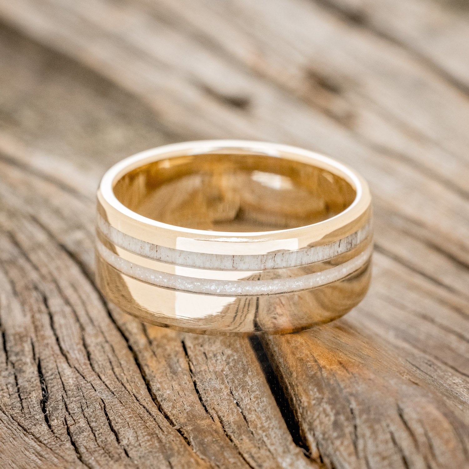 "Cosmo" Set of Antler & Diamond Dust Wedding Bands | Staghead Designs