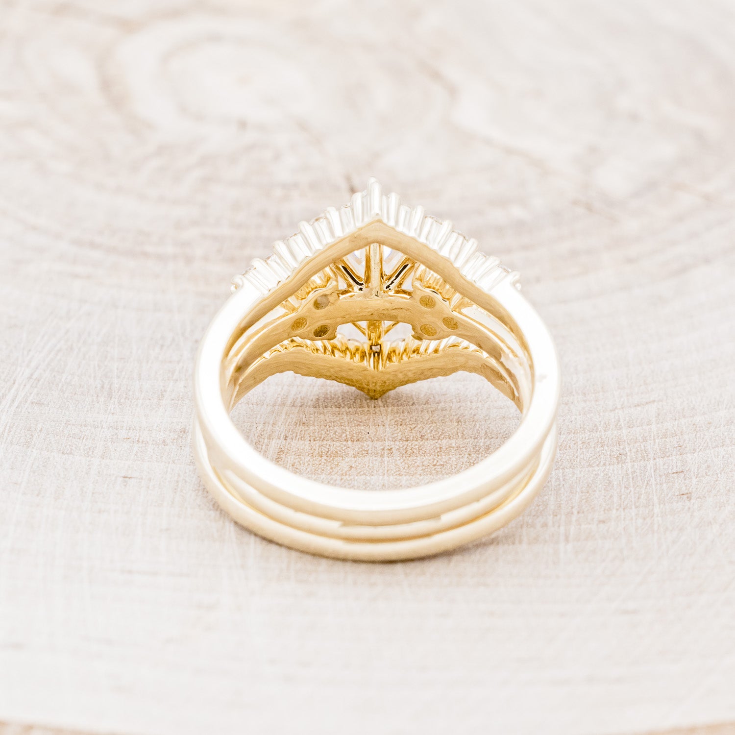 "OCTAVIA" - BRIDAL SUITE - ELONGATED HEXAGON CUT MOISSANITE ENGAGEMENT